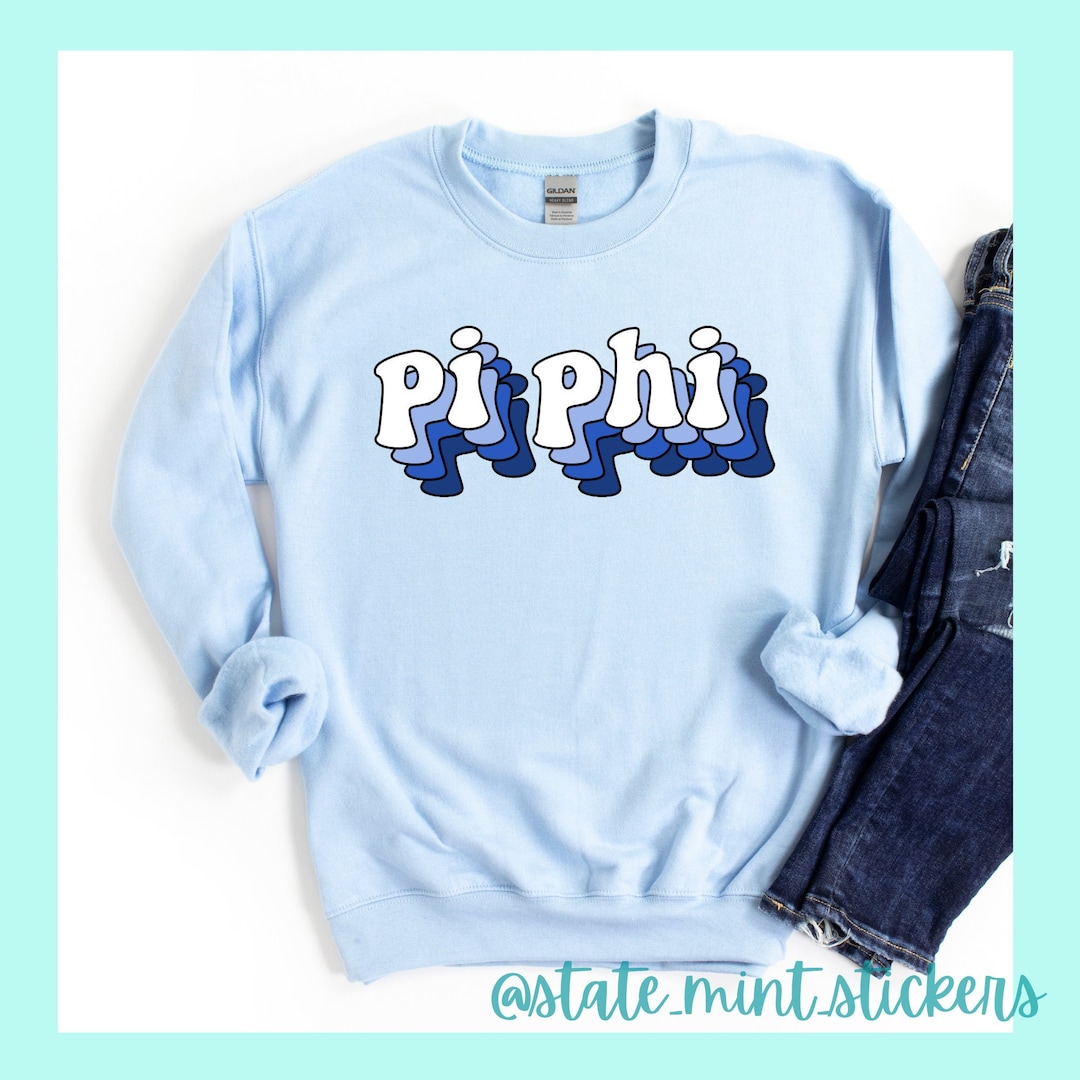 Pi Beta Phi Sweatshirt Sorority Groovy Ombre Gildan Crewneck Sweatshirt ...