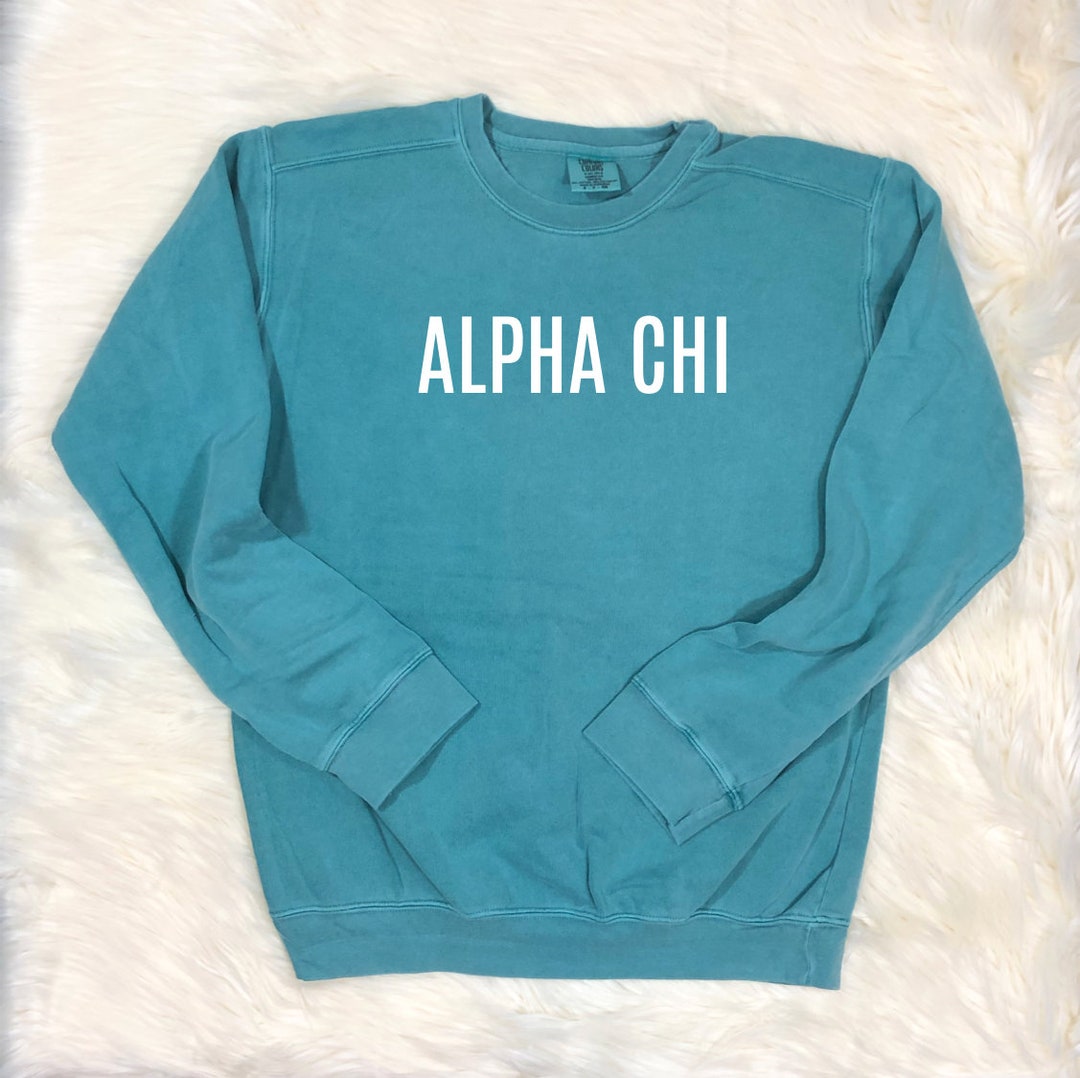 Alpha Chi Omega Comfort Colors Crewneck Sweatshirt College, University ...