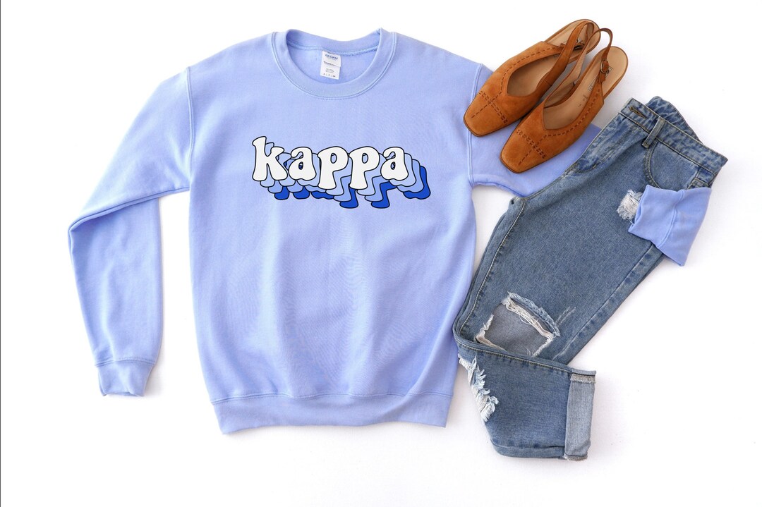 Kappa Kappa Gamma Sweatshirt Groovy Ombre Gildan 18000 Unisex Crewneck ...