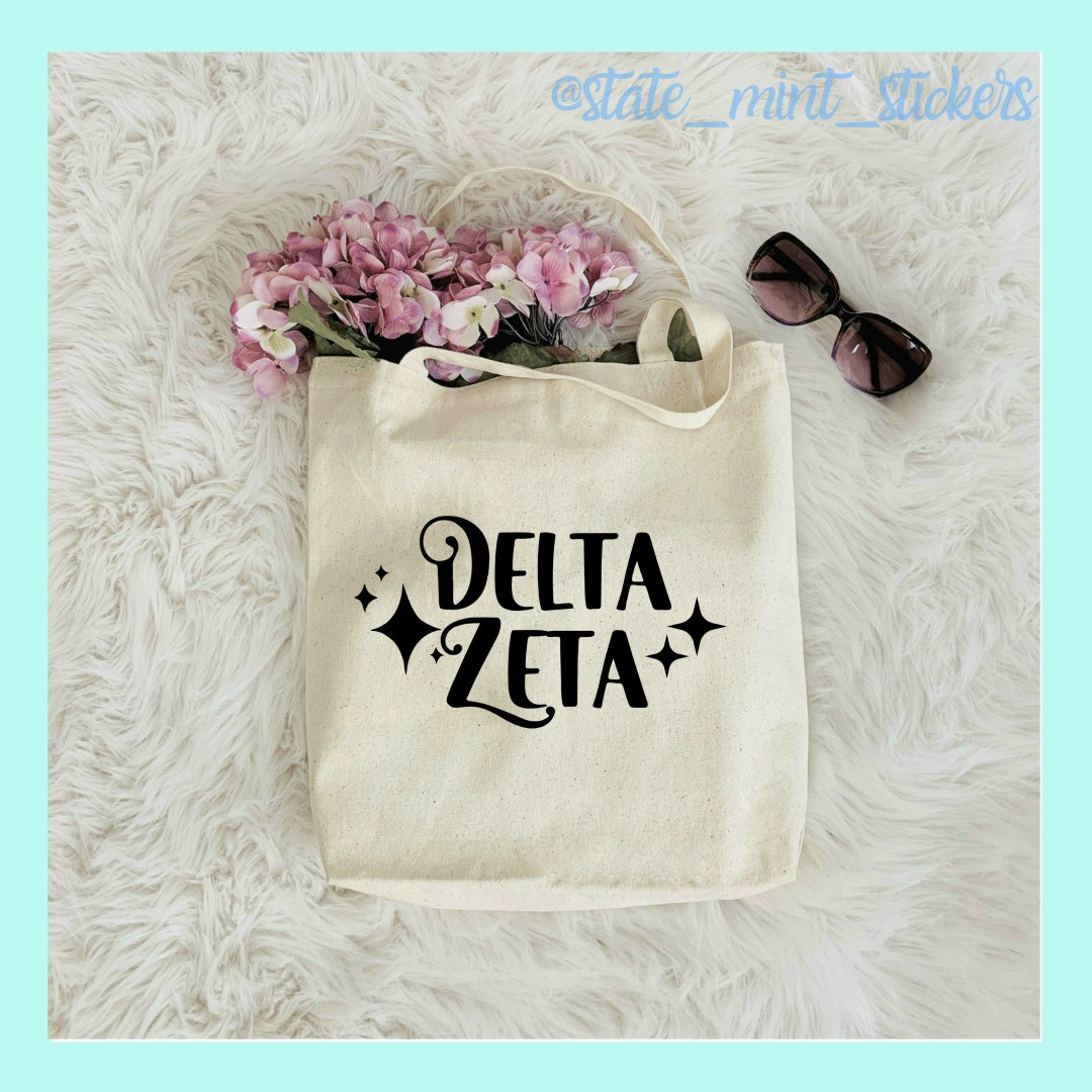 Delta Zeta Bag Sorority Canvas Beach Bag / Tote Bag / Bid Day Bag ...