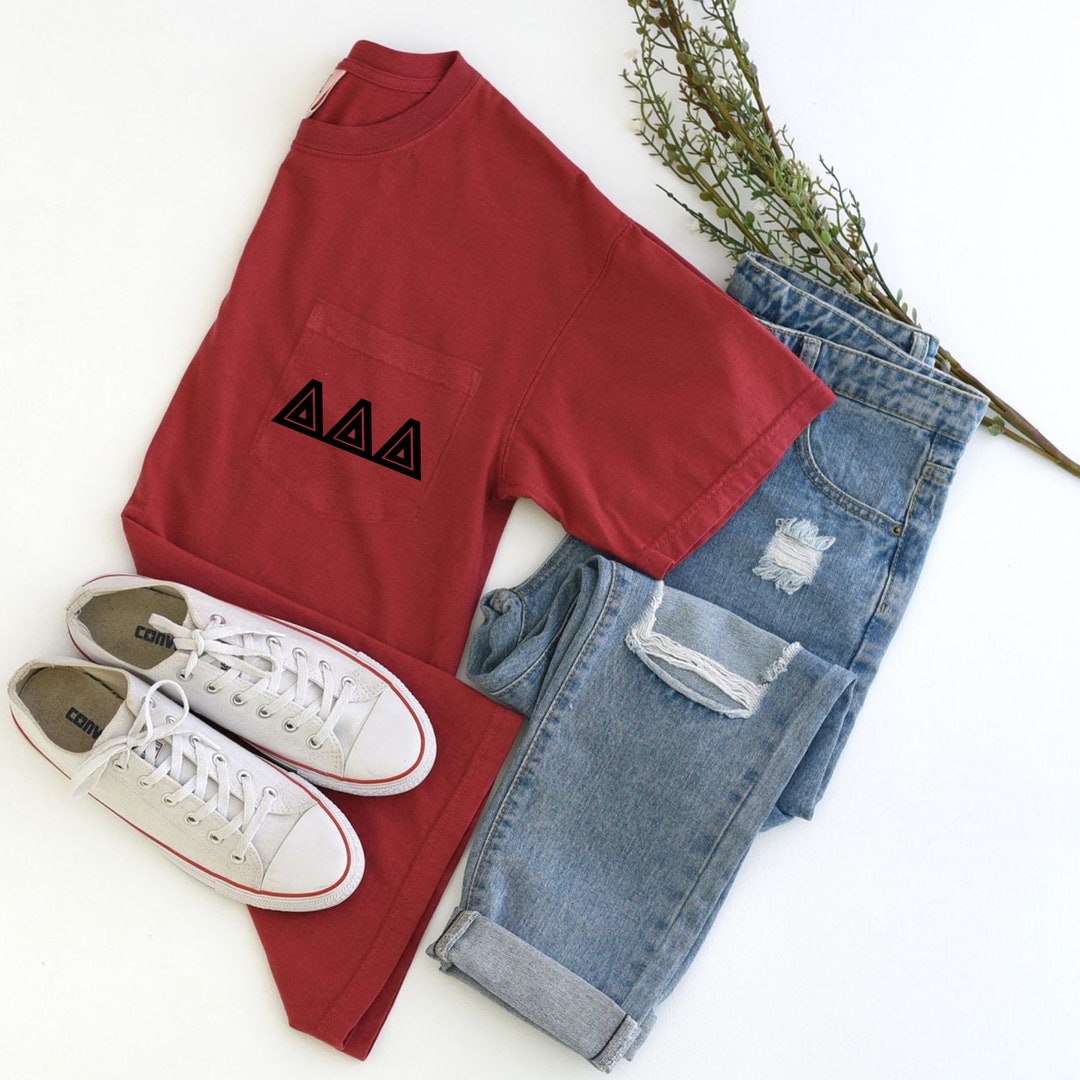 Delta Delta Delta Tri Delta Comfort Colors Short Sleeve Pocket Tee - Etsy