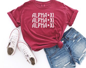 Alpha Xi Delta Shirt Comfort Colors Short Sleeve Sorority | Etsy