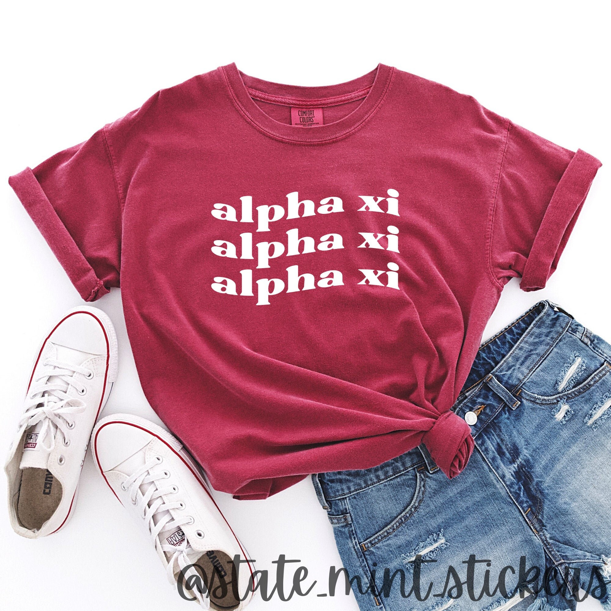 Alpha Xi Delta Shirt Comfort Colors Short Sleeve Sorority | Etsy
