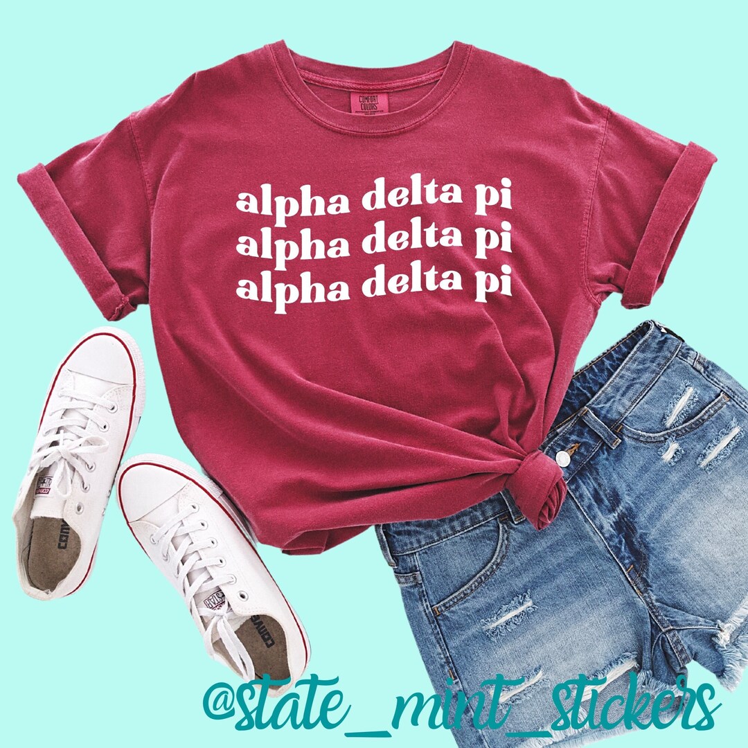 Alpha Delta Pi Shirt Comfort Colors Short Sleeve Tee Adpi Tshirt, Adpi ...