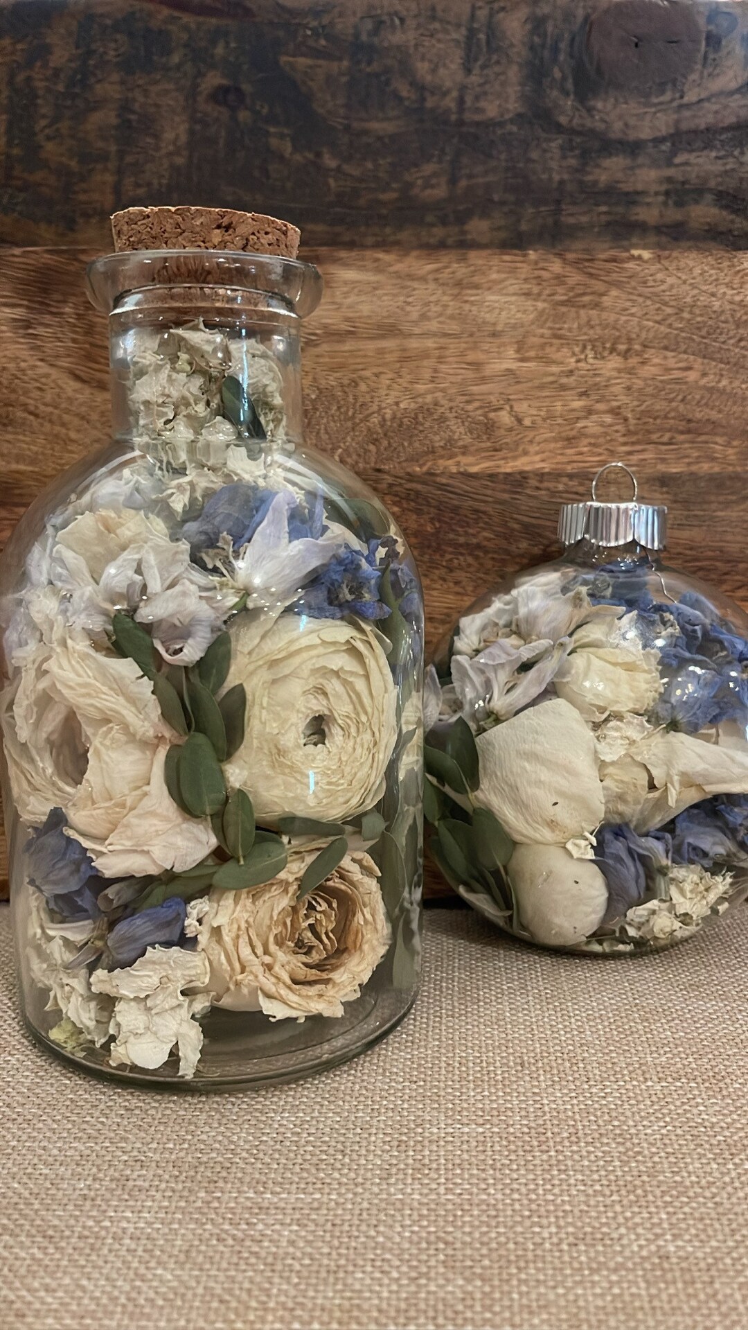 Wedding Bouquet Preservation Bottle and Ornament BUNDLE - Etsy