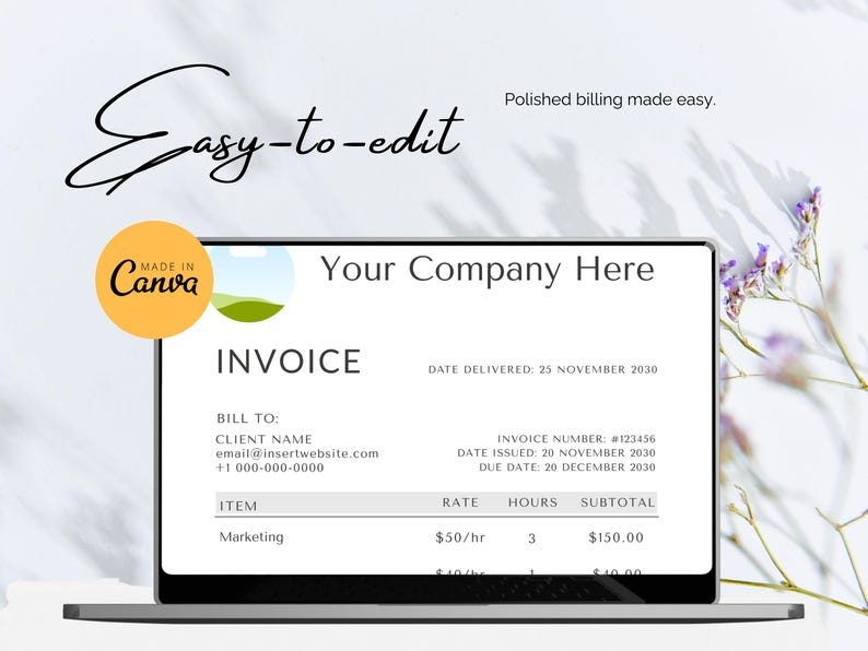 Cottage Baking Invoice Template Canva Food Bakery Order Form Printable ...