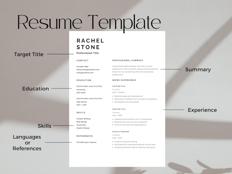 Professional 2026 Resume Template for Canva Resume Template 2026 ...