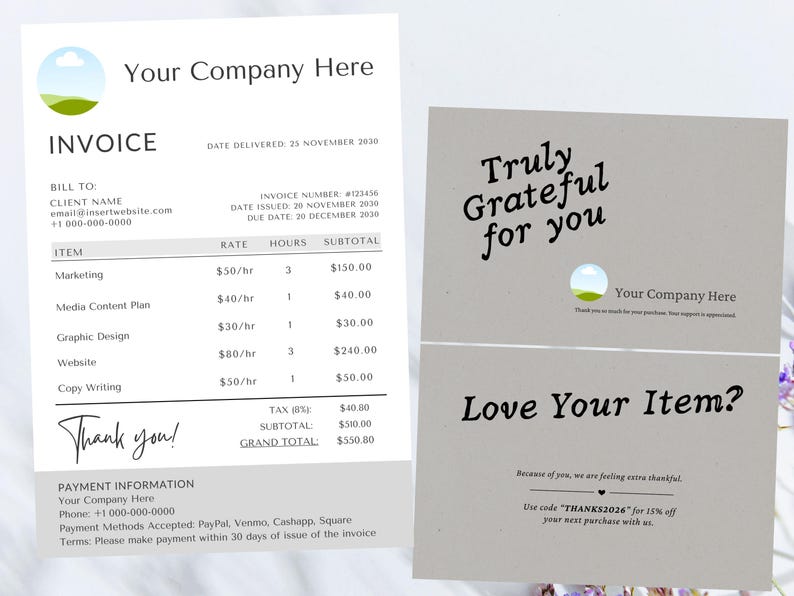 Wedding Vendor Invoice Template Canva Photography Invoice Template PDF ...