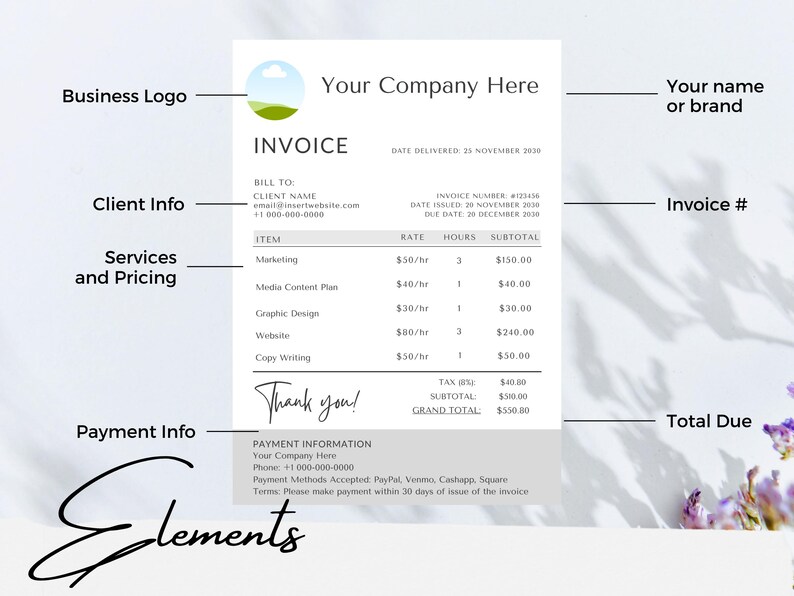 Cottage Baking Invoice Template Canva Food Bakery Order Form Printable ...