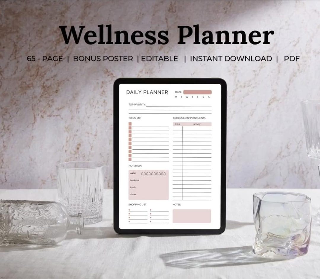 Wellness Life Planner Bundle Template Editable Printable Wellness ...