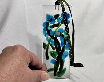 Fused Glass Suncatcher, Blueberry Sun Catcher, Small Window Hanging ...