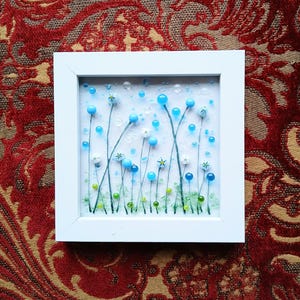 Fused Glass Framed Turquoise Garden - Etsy