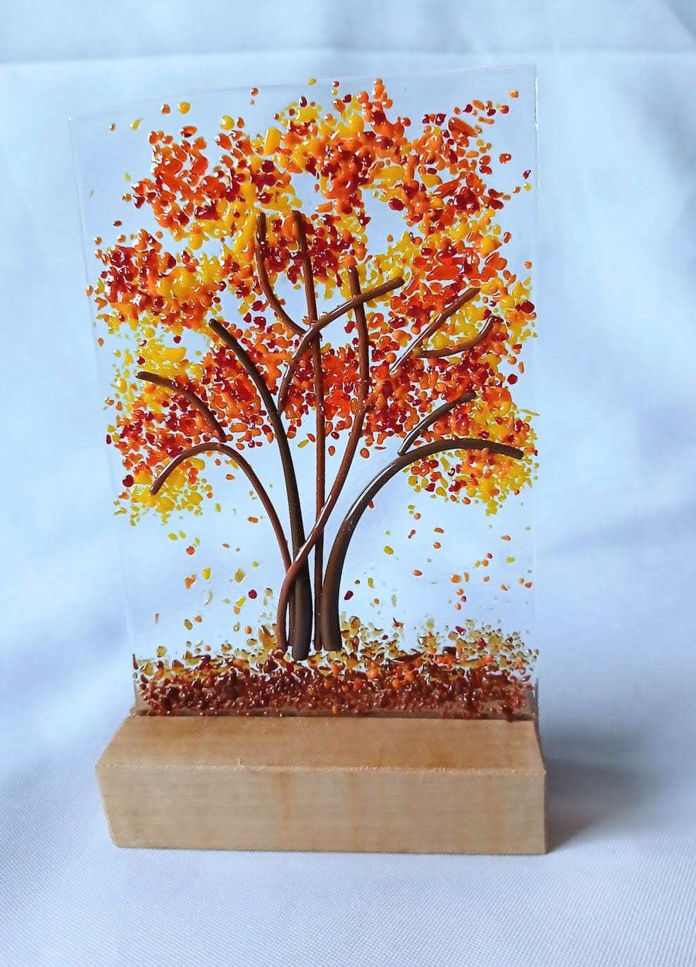 Fused Glass Fall Tree - Etsy
