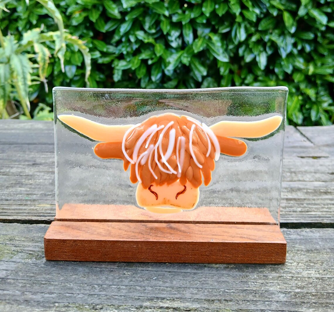 Fused Glass Highland Cow - Etsy