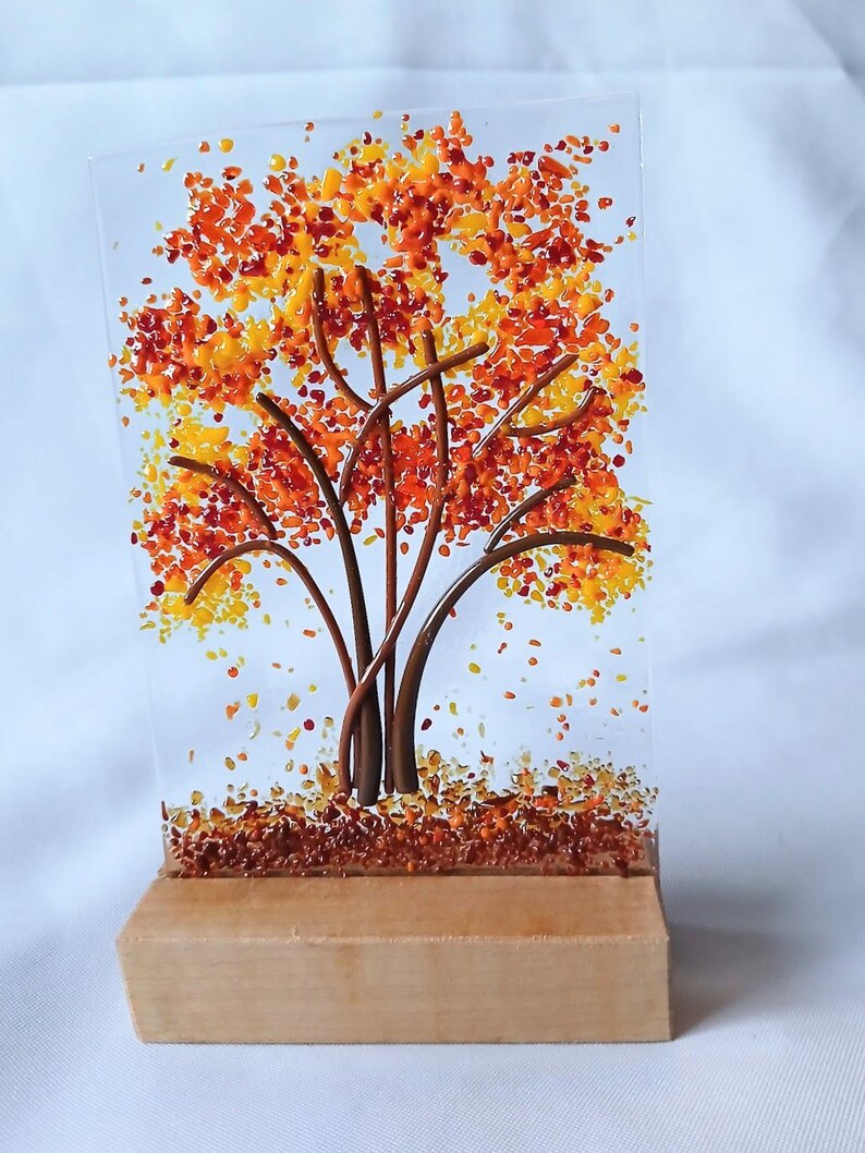 Fused Glass Fall Tree - Etsy