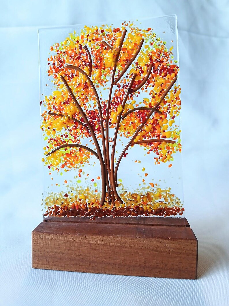 Fused Glass Fall Tree - Etsy