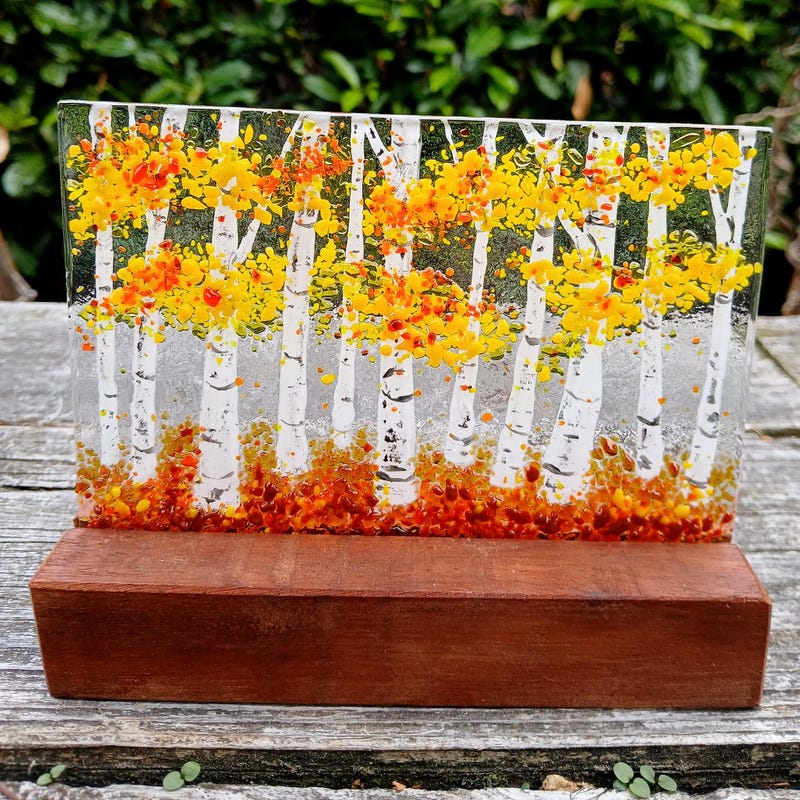 Aspen Trees Fused Glass Art - Etsy