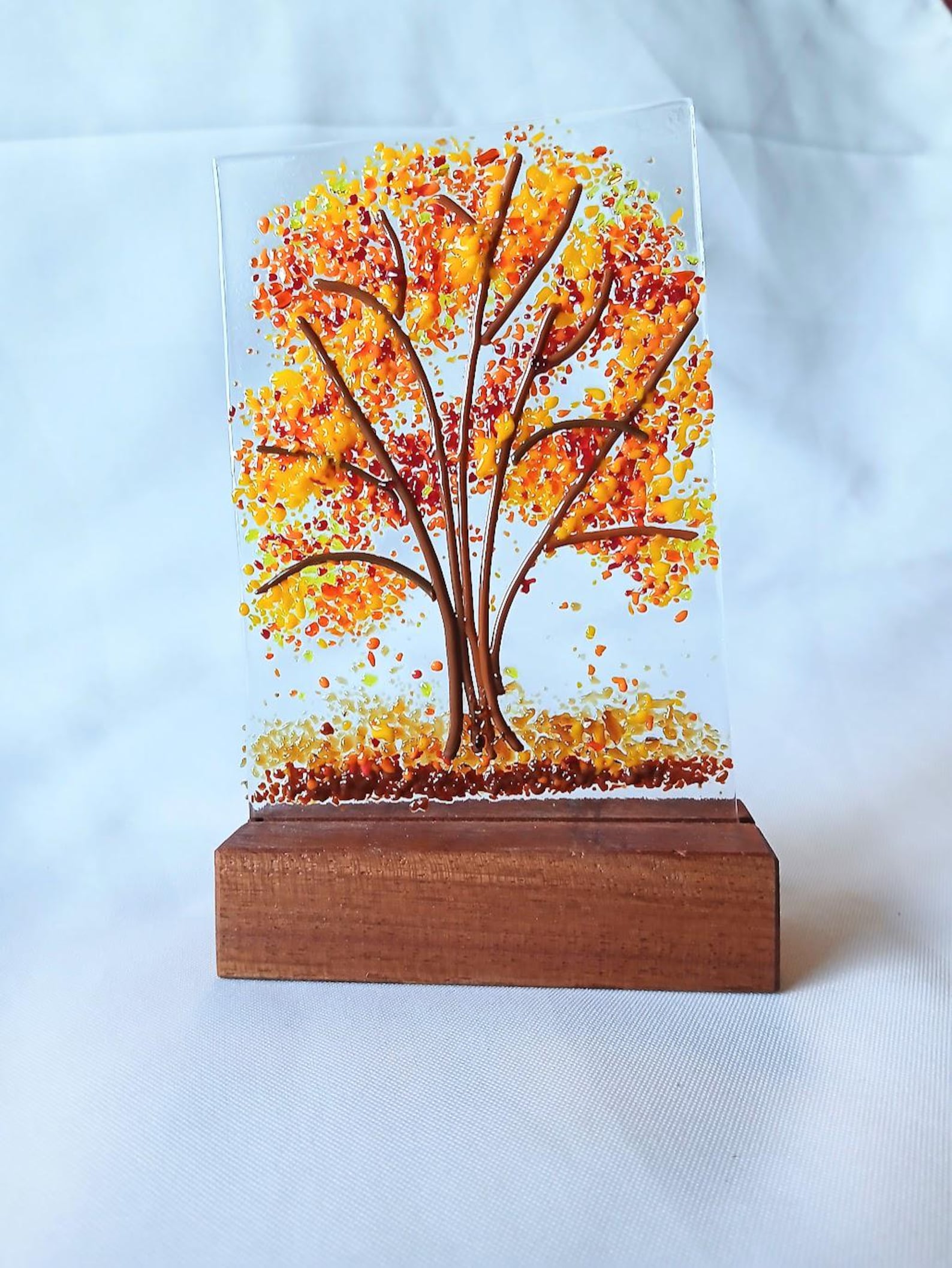 Fused Glass Fall Tree - Etsy