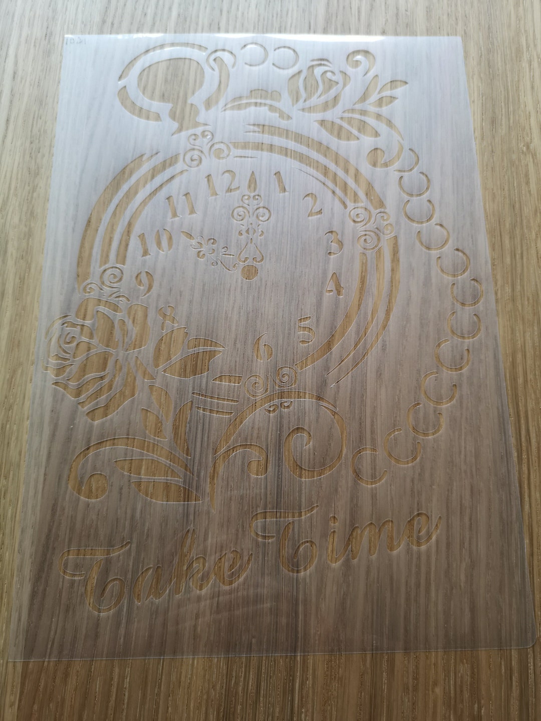 Clock Stencil, Wall Decor, Home Decor, Washable, Reusable, Fleeexible ...