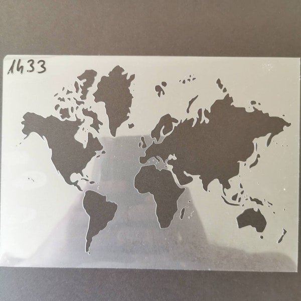 World Map Stencil - Etsy