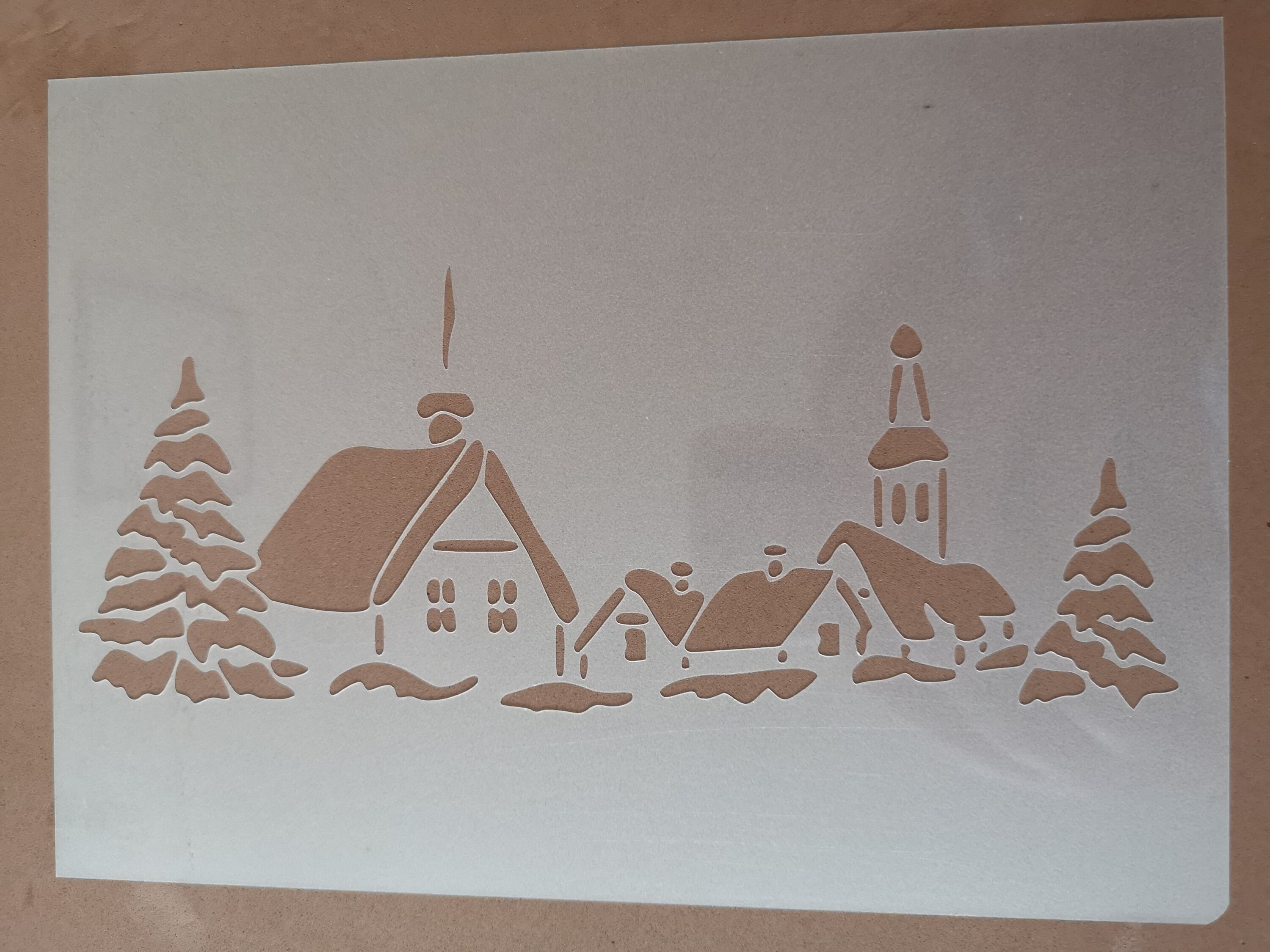 Winter Landscape Stencil, Wall Decor, Home Decor, Sign Painting ...