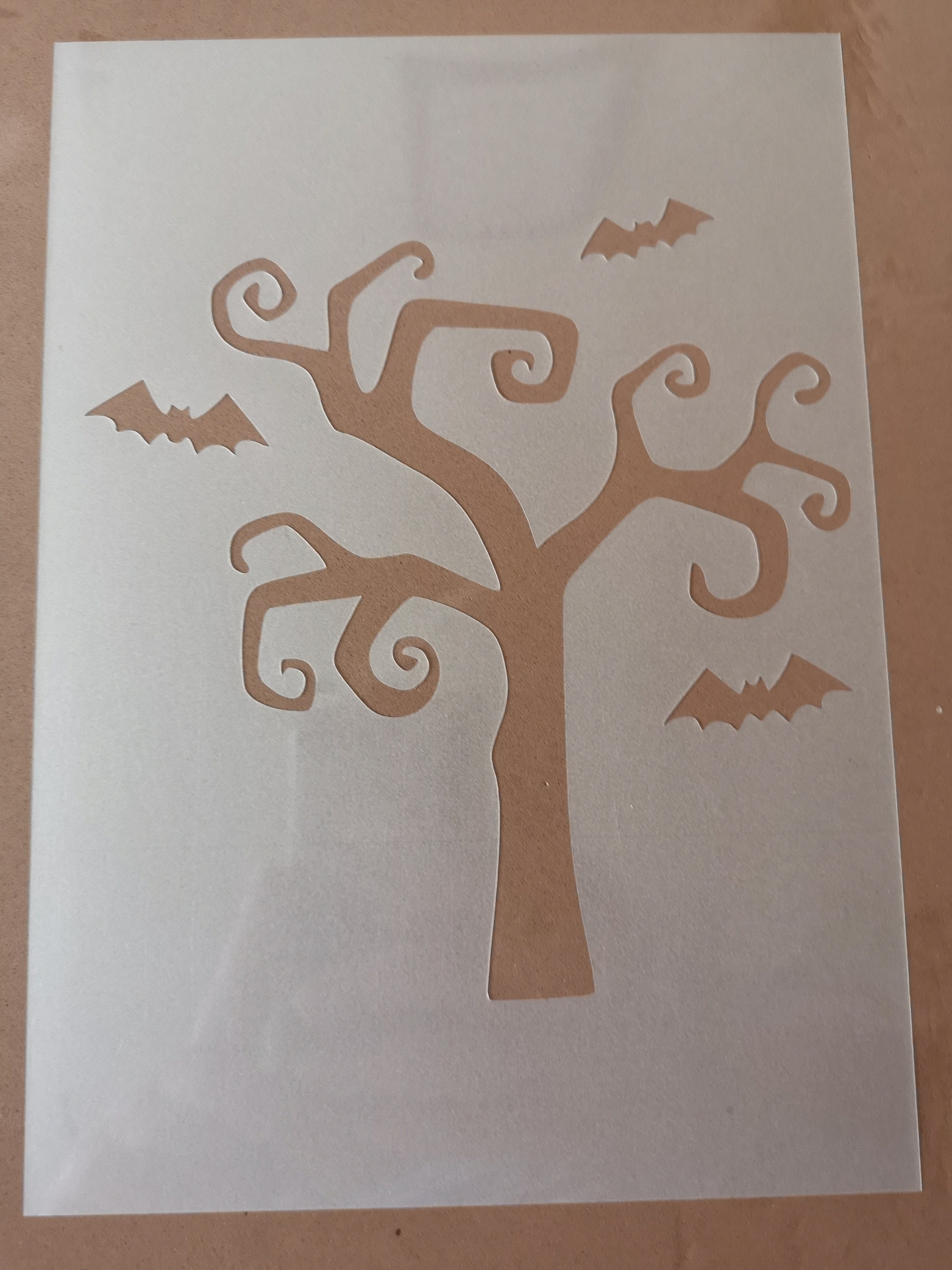 Scary tree stencil wall decor home decor sign painting | Etsy