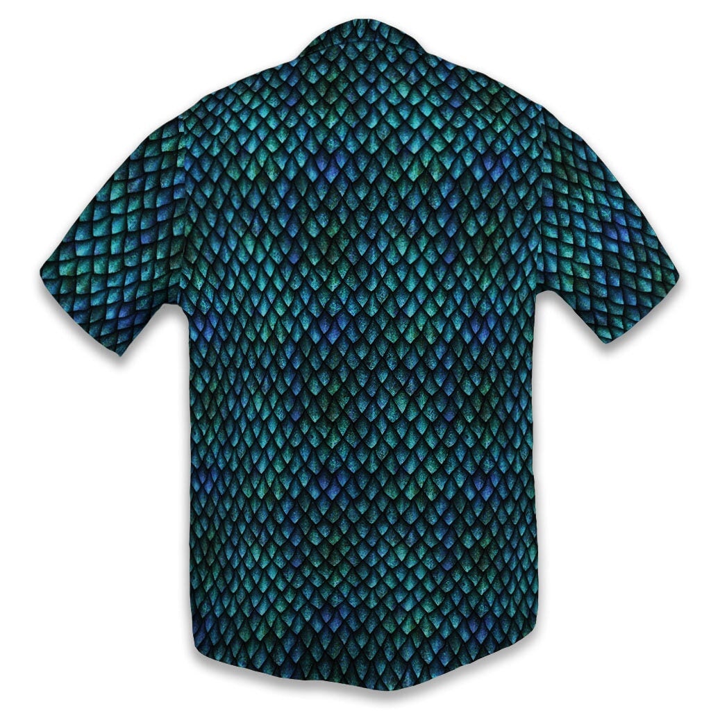 Blue Purple Dragon Scales Button Up Shirt | Dnd Shirt, Dnd Hawaiian ...