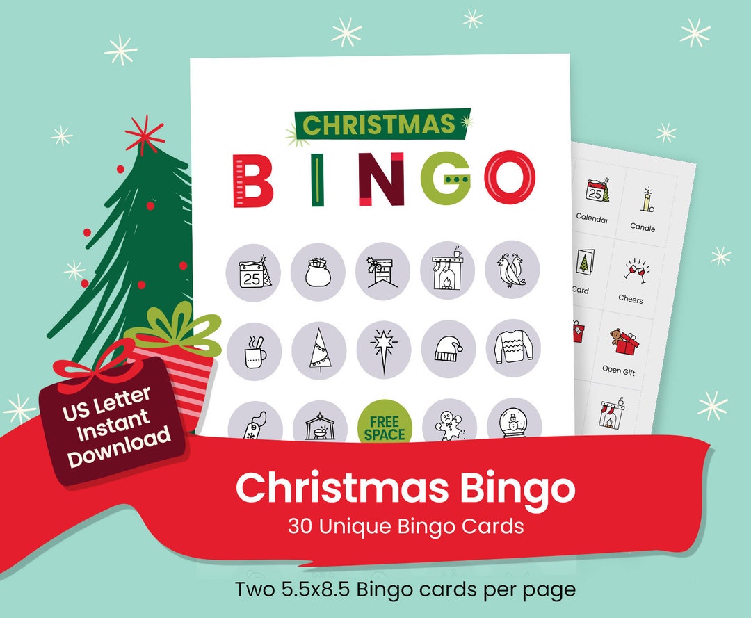 Christmas Bingo: Festive Printable Game for Holiday Fun - Etsy