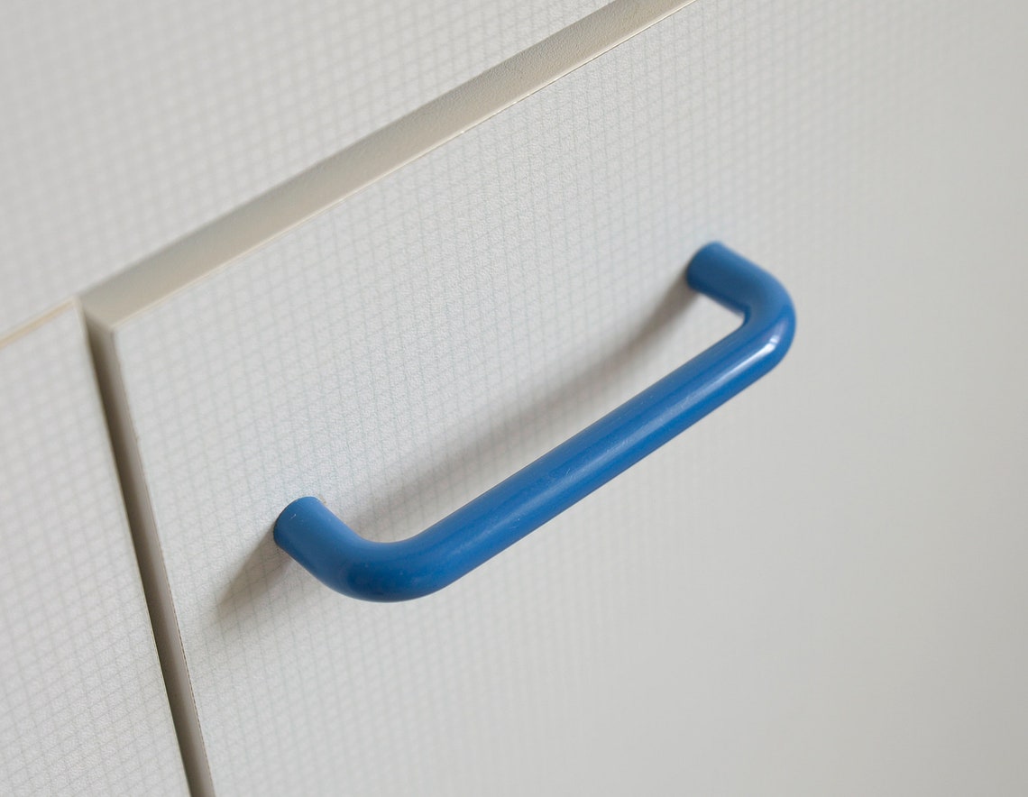 Vintage Blue Plastic / Furniture Handles / Drawer Pulls / Mind - Etsy