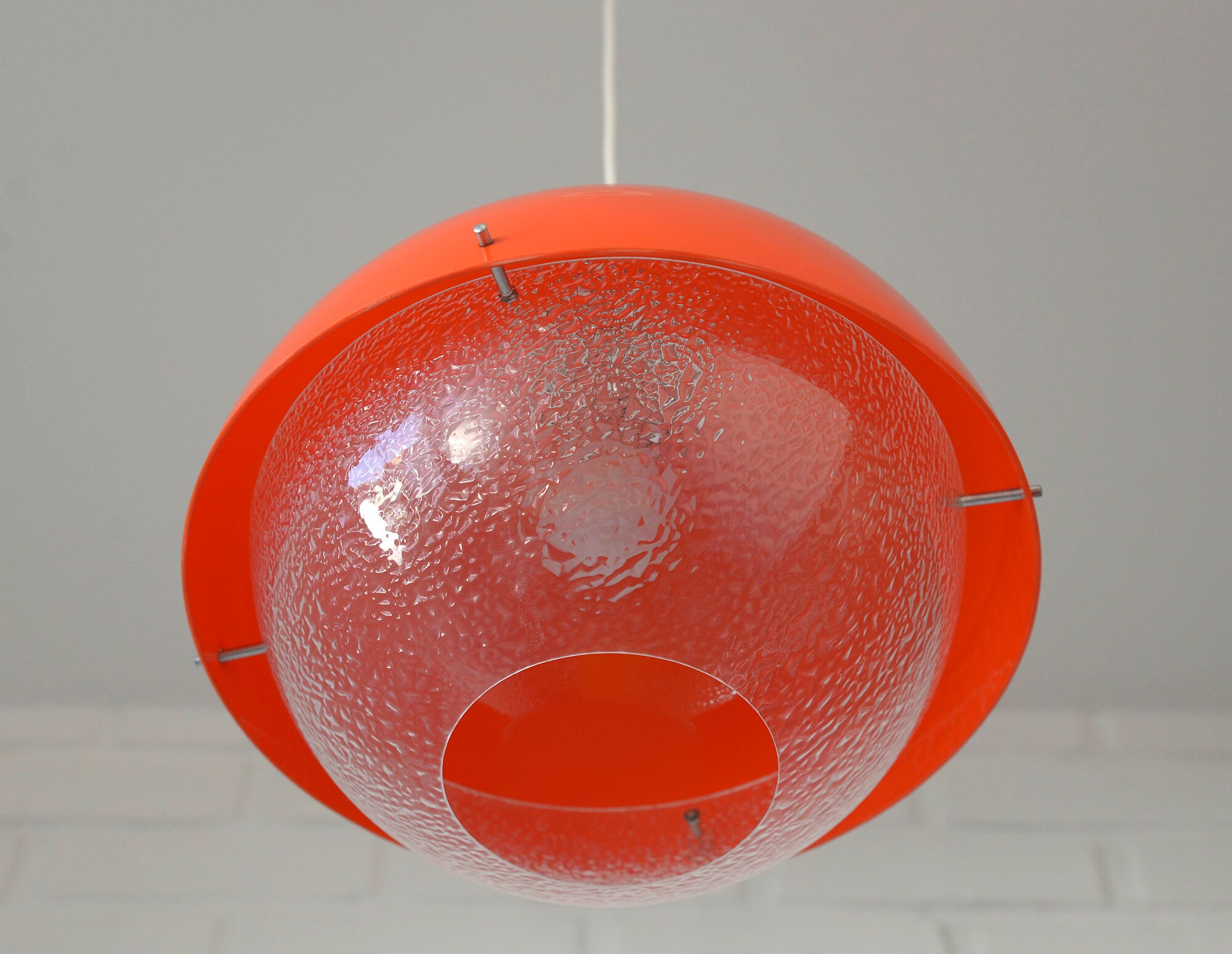 Vintage Orange Ceiling Light / Space Age / Plastic Chandelier ...