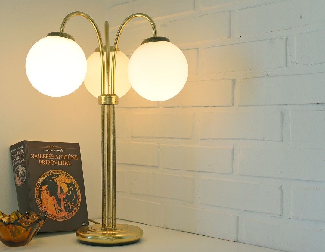 Elegant Vintage Floor Lamp / Gold Desk Light Fixture / Hollywood ...