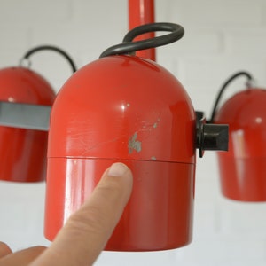 Vintage Red Pendant Light / Original Retro Lamp / Yugoslavia 1980's ...