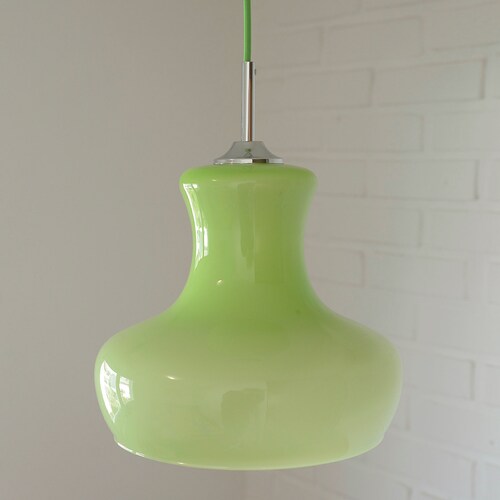 Vintage MCM Avacado Green Atomic Light Fixture Mid-century - Etsy