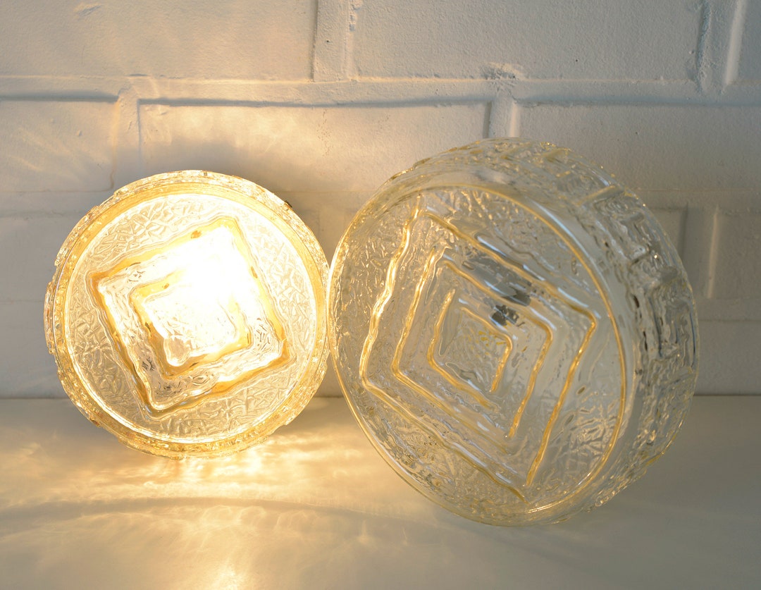 Set of 2 / Wall Lamps / Greek Meander / Flush Mount / Ceiling Light ...