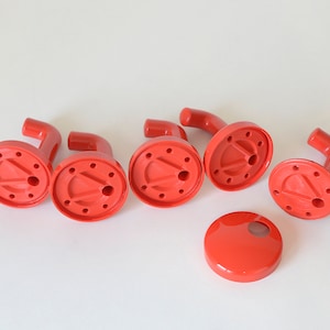 Coat Hooks From 1980s / Vintage Red Plastic Hook / Set of 5 / Mid ...