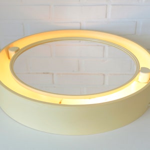 Vintage Space Age Illuminated Mirror: MCM White Round Vanity Mirror - Etsy