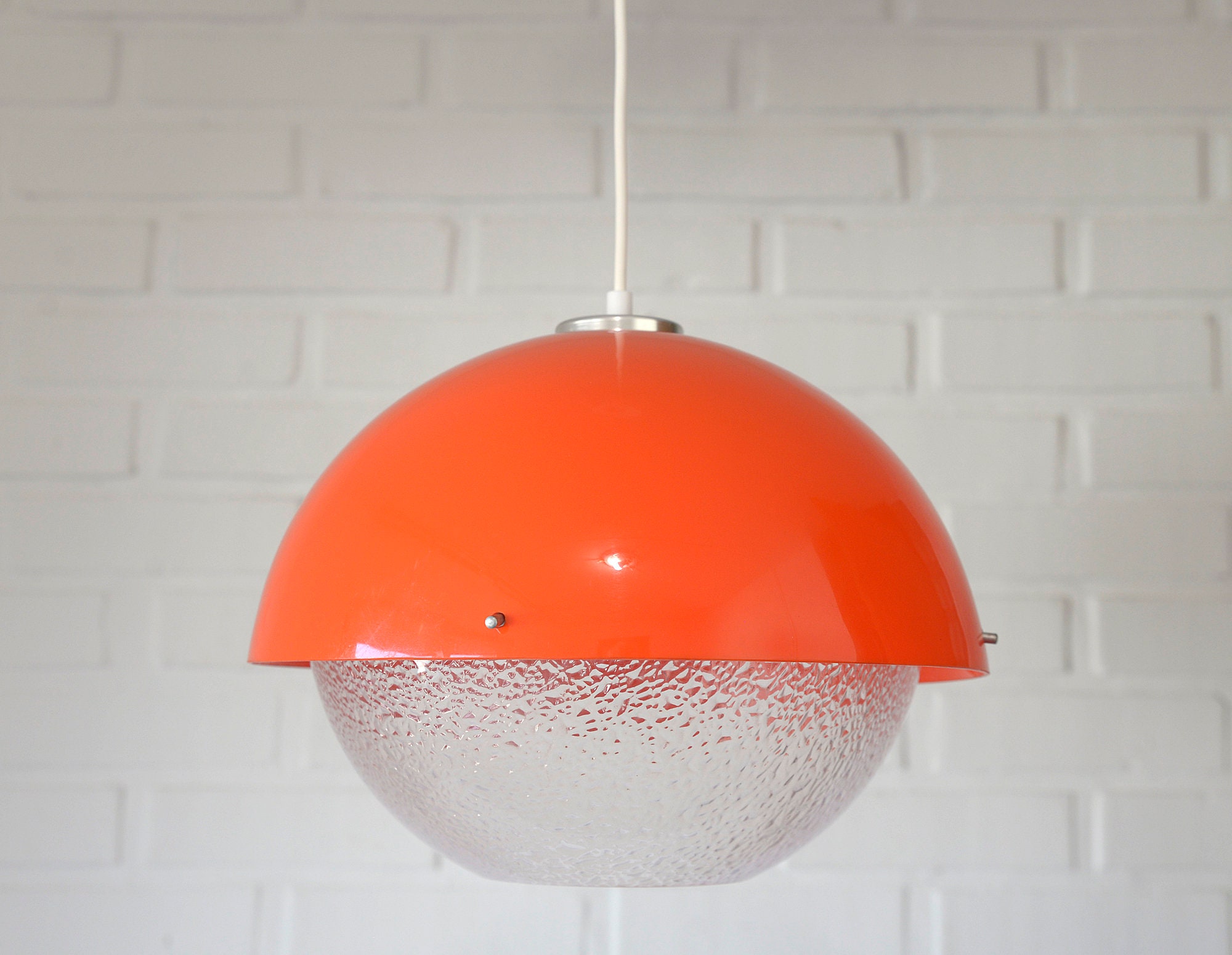 Vintage Orange Ceiling Light / Space Age / Plastic Chandelier - Etsy