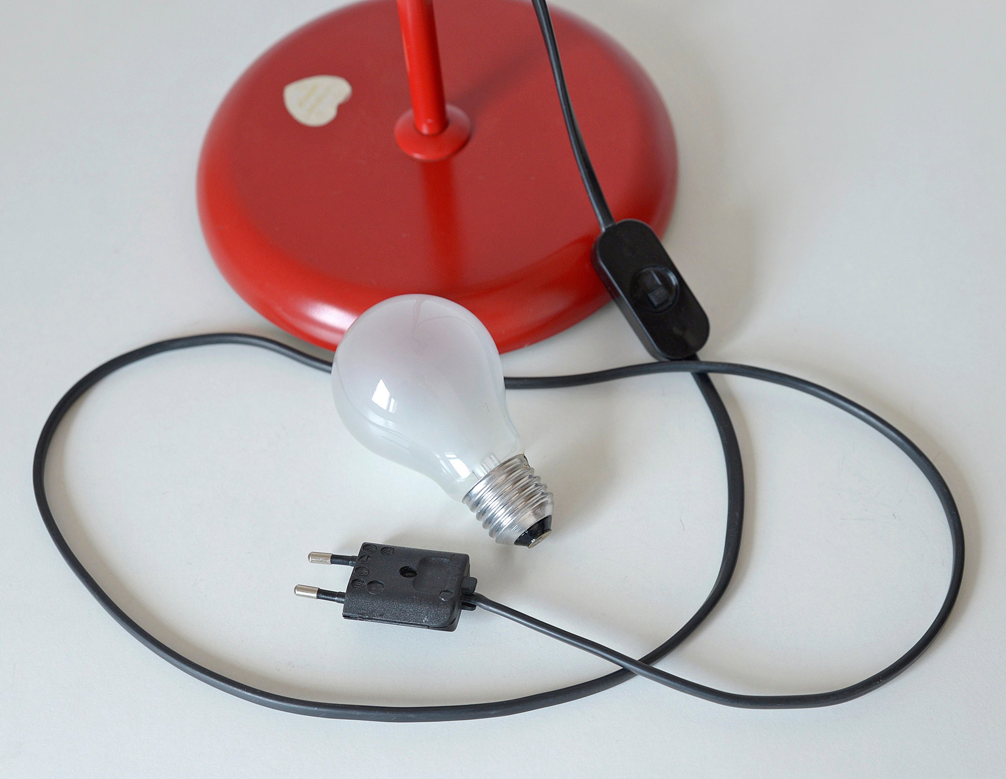 Vintage Table Red Spot Lamp / Mid Century Modern Light Fixture | Etsy