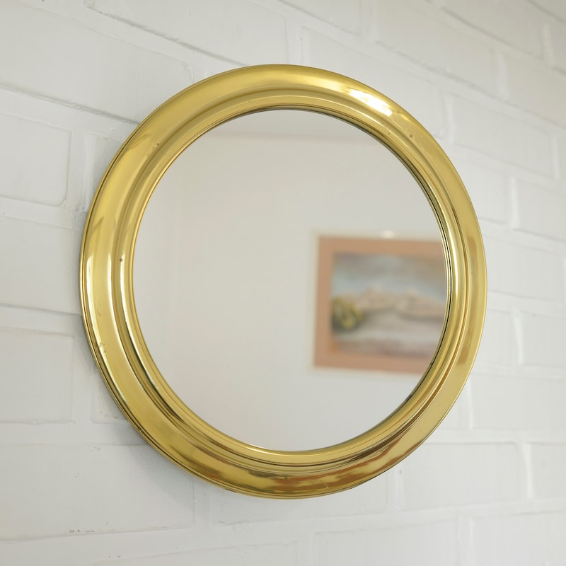 Brass Round Mirror - Etsy