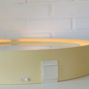 Vintage Space Age Illuminated Mirror: MCM White Round Vanity Mirror - Etsy