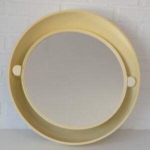 Vintage Space Age Illuminated Mirror: MCM White Round Vanity Mirror - Etsy