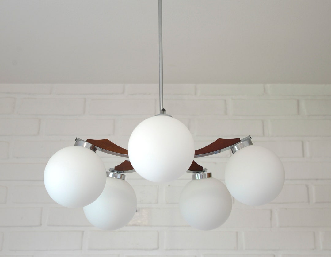 Vintage Pendant Lamp / MCM Ceiling Light / Minimalist Sputnik / Space ...