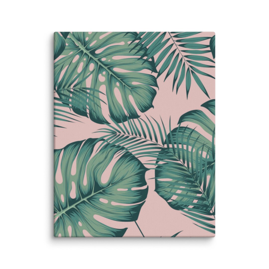Tropical Leaves Canvas - Etsy