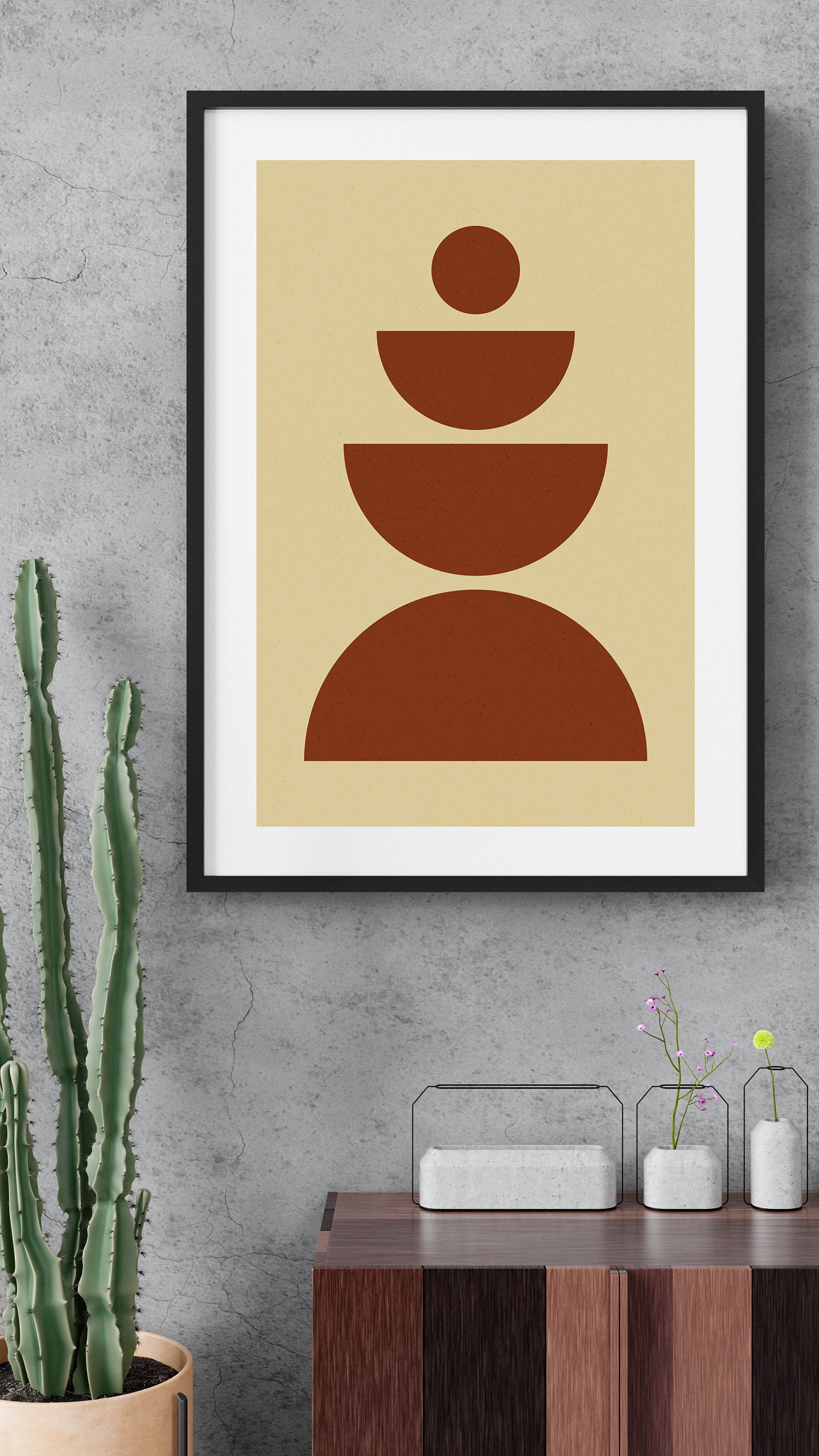 Modern Boho Printable Red Bowls | Mid Century Minimal Digital Download ...