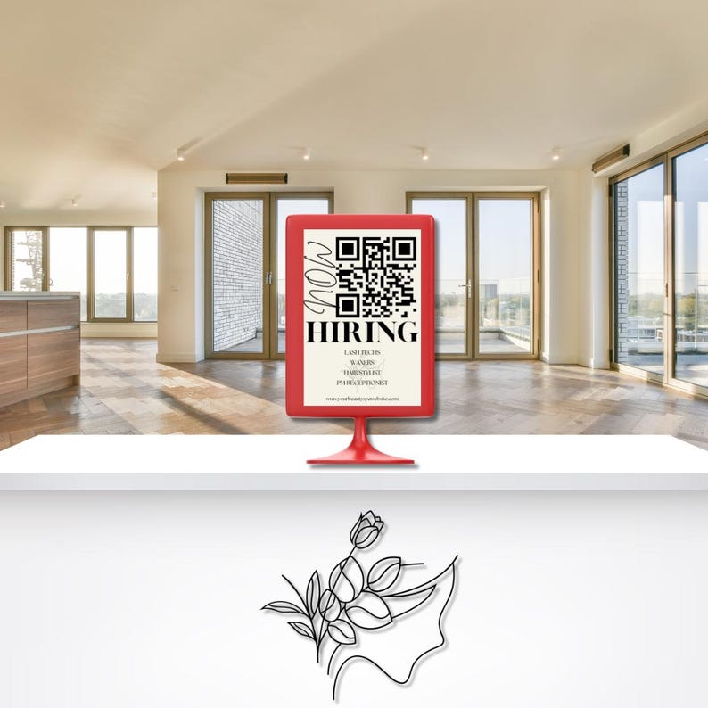Digital Editable Qr Code Hiring Sign Beauty Spa Medspa Qr Code Sign ...