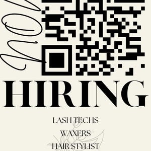 Digital Editable Qr Code Hiring Sign Beauty Spa Medspa Qr Code Sign ...