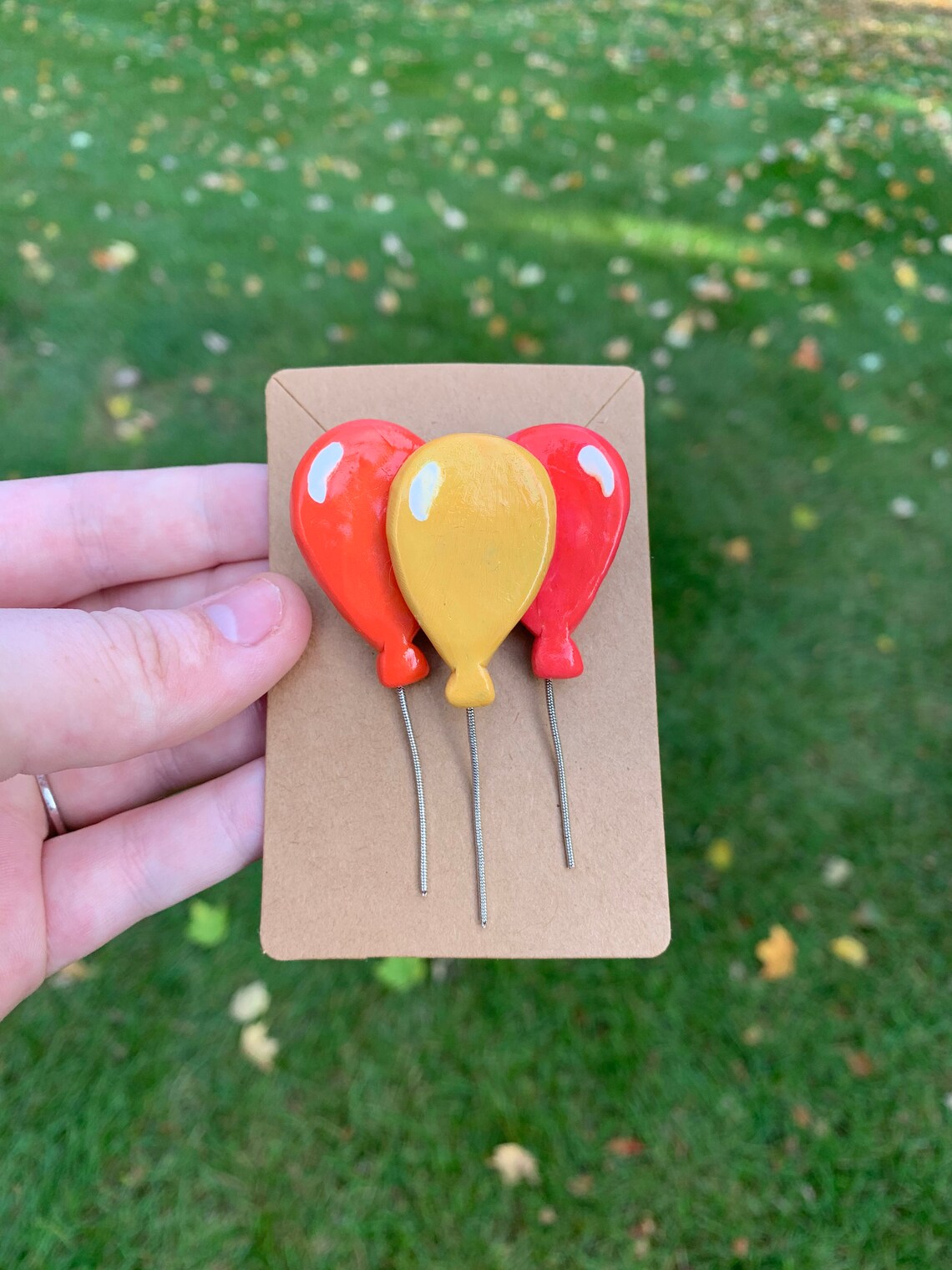 Two styles of handmade one of a kind balloon pins polymer | Etsy