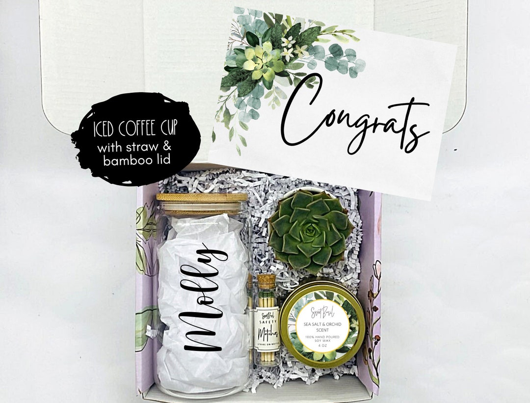 Personalized Iced Coffee Cup - Congratulations Gift Box - Friendship ...