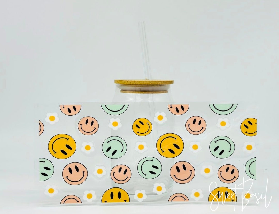 Smiley Face Smile Face Wrap Ready to Apply Cup Wrap UV Dtf Cup Wraps ...
