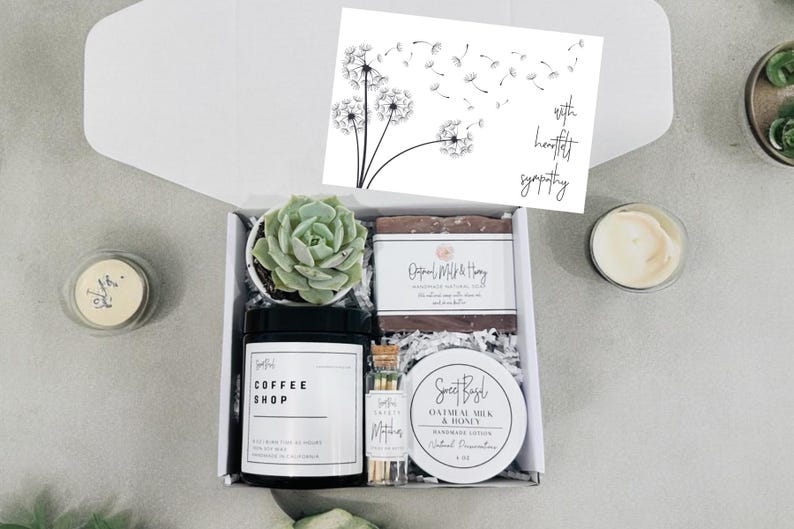Sympathy Gift Box: Succulent, Soy Candle & Natural Lotion - Etsy